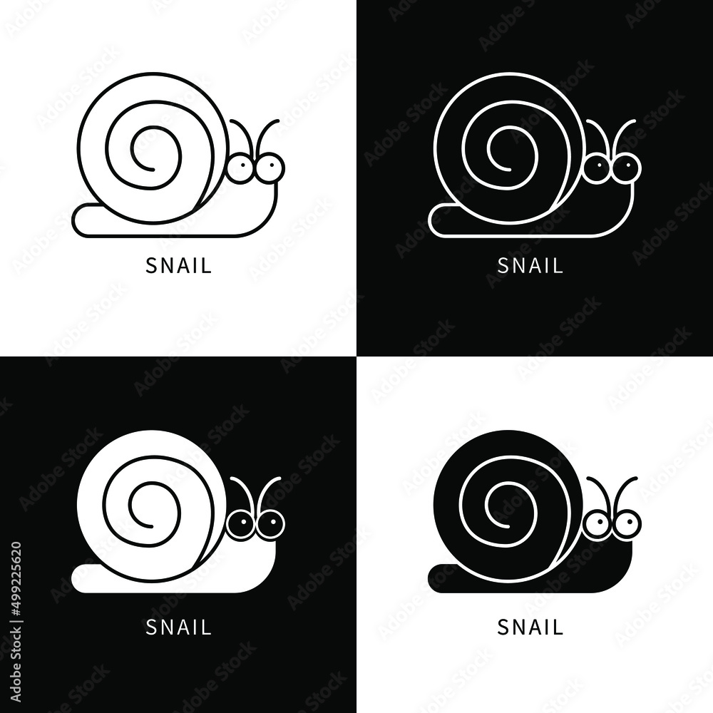 Snail Icon Cartoon. Slug nature Character Symbol Vector Logo Stock ...