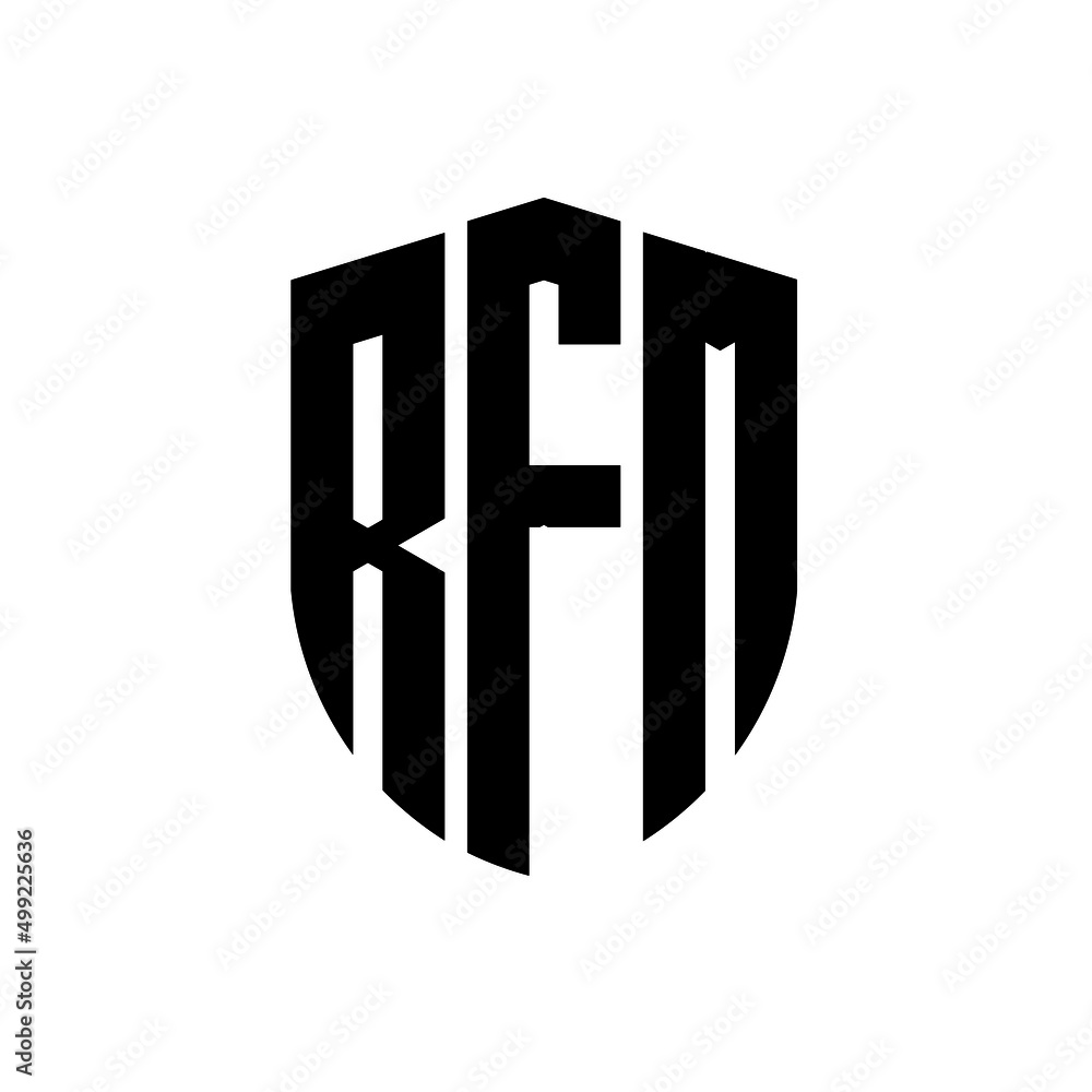RFM letter logo design. RFM modern letter logo with black background ...