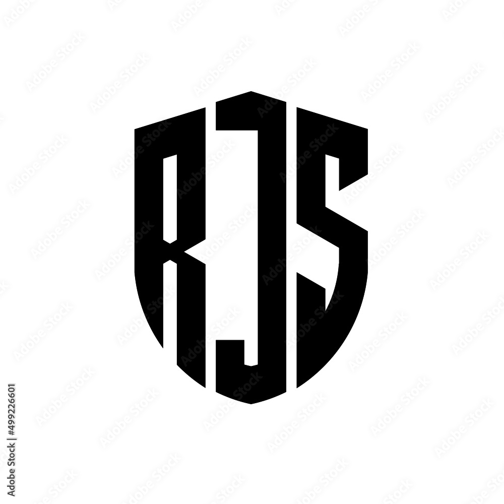 RJS letter logo design. RJS modern letter logo with black background ...