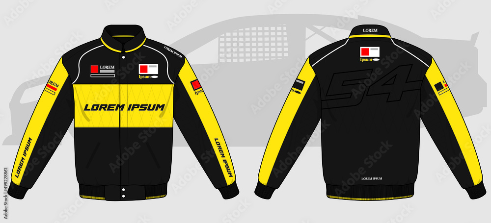 Racing jacket colorful mockup template hoodie car motorcycle Stock ...