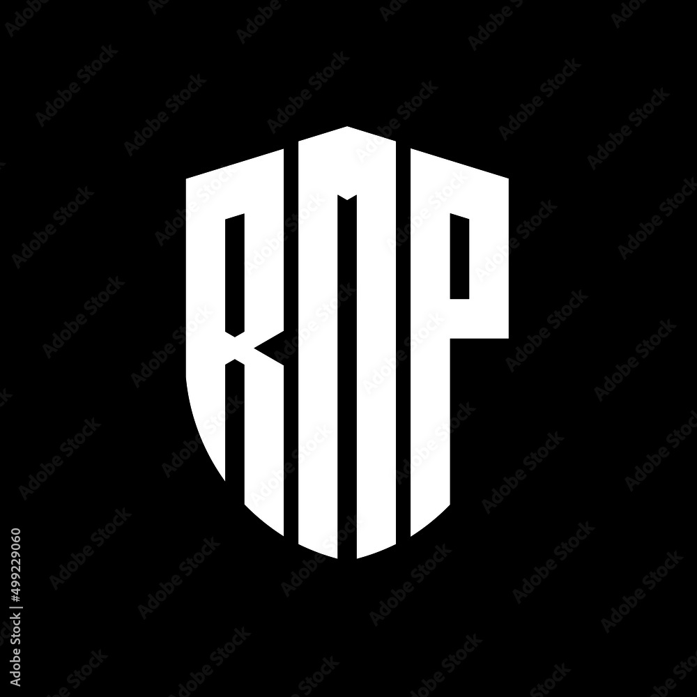 RMP letter logo design. RMP modern letter logo with black background ...