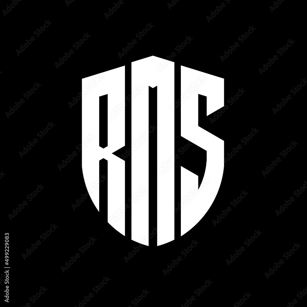 RMS letter logo design. RMS modern letter logo with black background ...