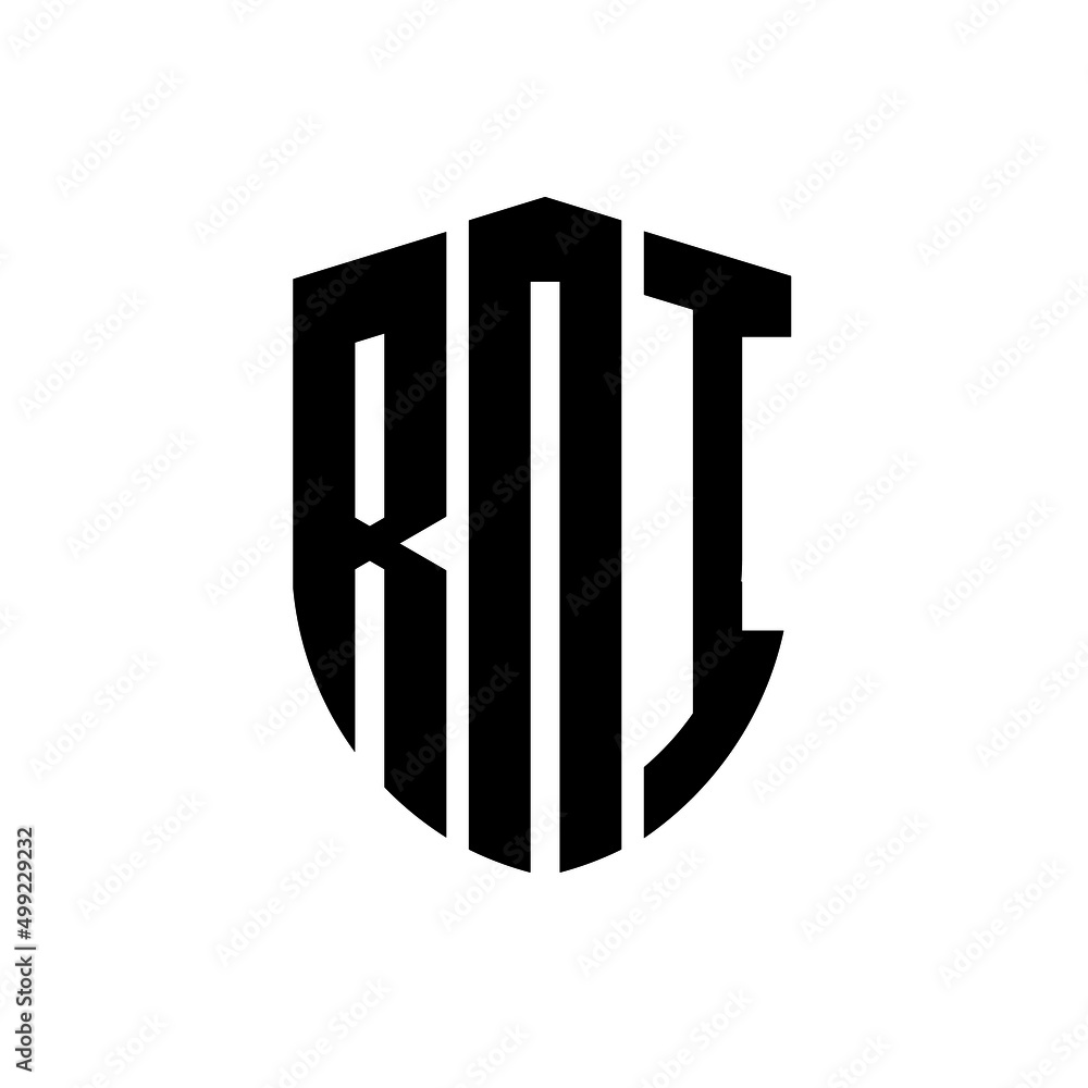 RNI letter logo design. RNI modern letter logo with black background ...