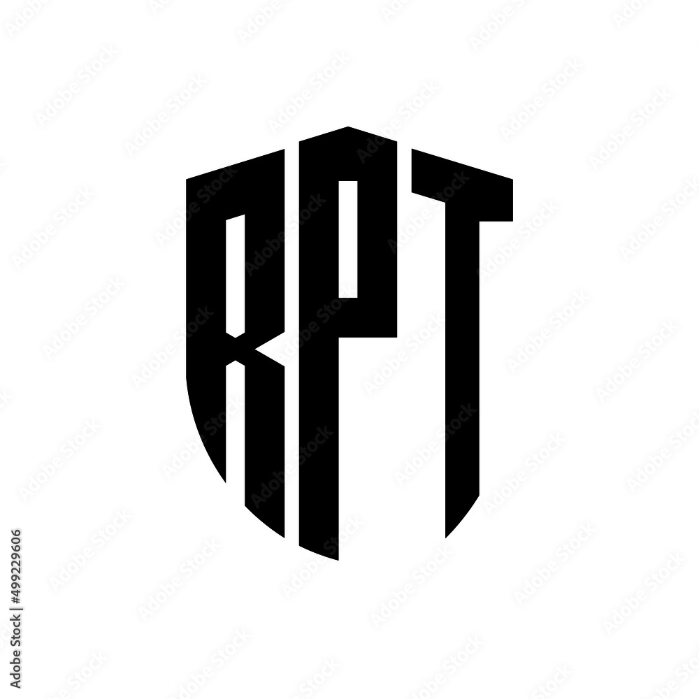 RPT letter logo design. RPT modern letter logo with black background ...