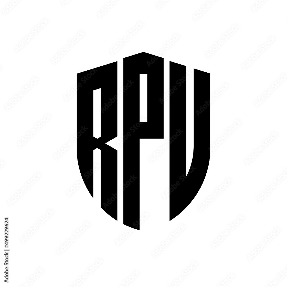 RPV letter logo design. RPV modern letter logo with black background ...
