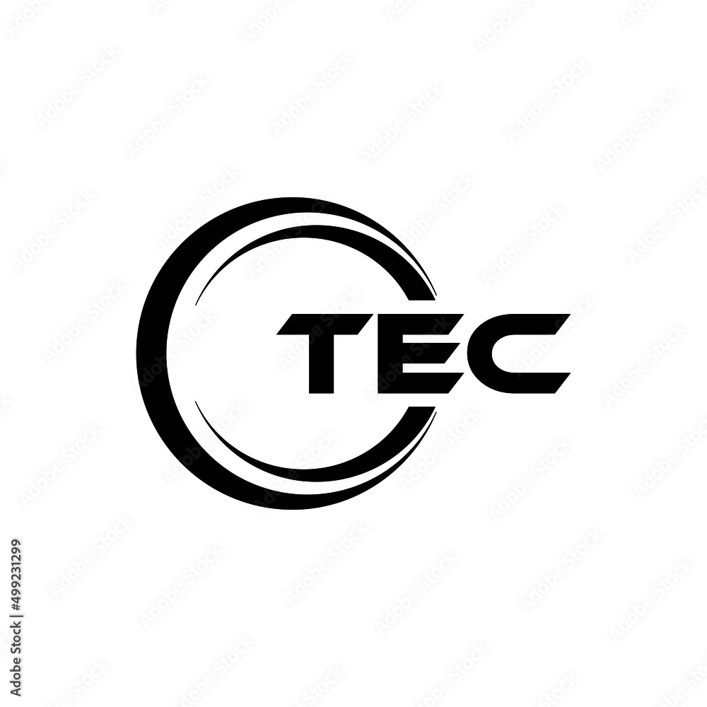 TEC letter logo design with white background in illustrator, vector ...