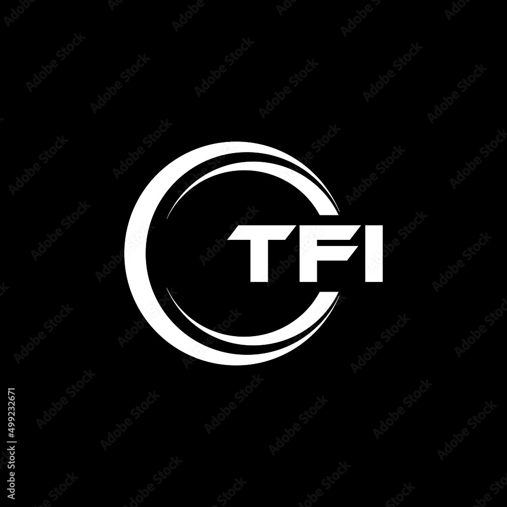 TFI letter logo design with black background in illustrator, vector ...