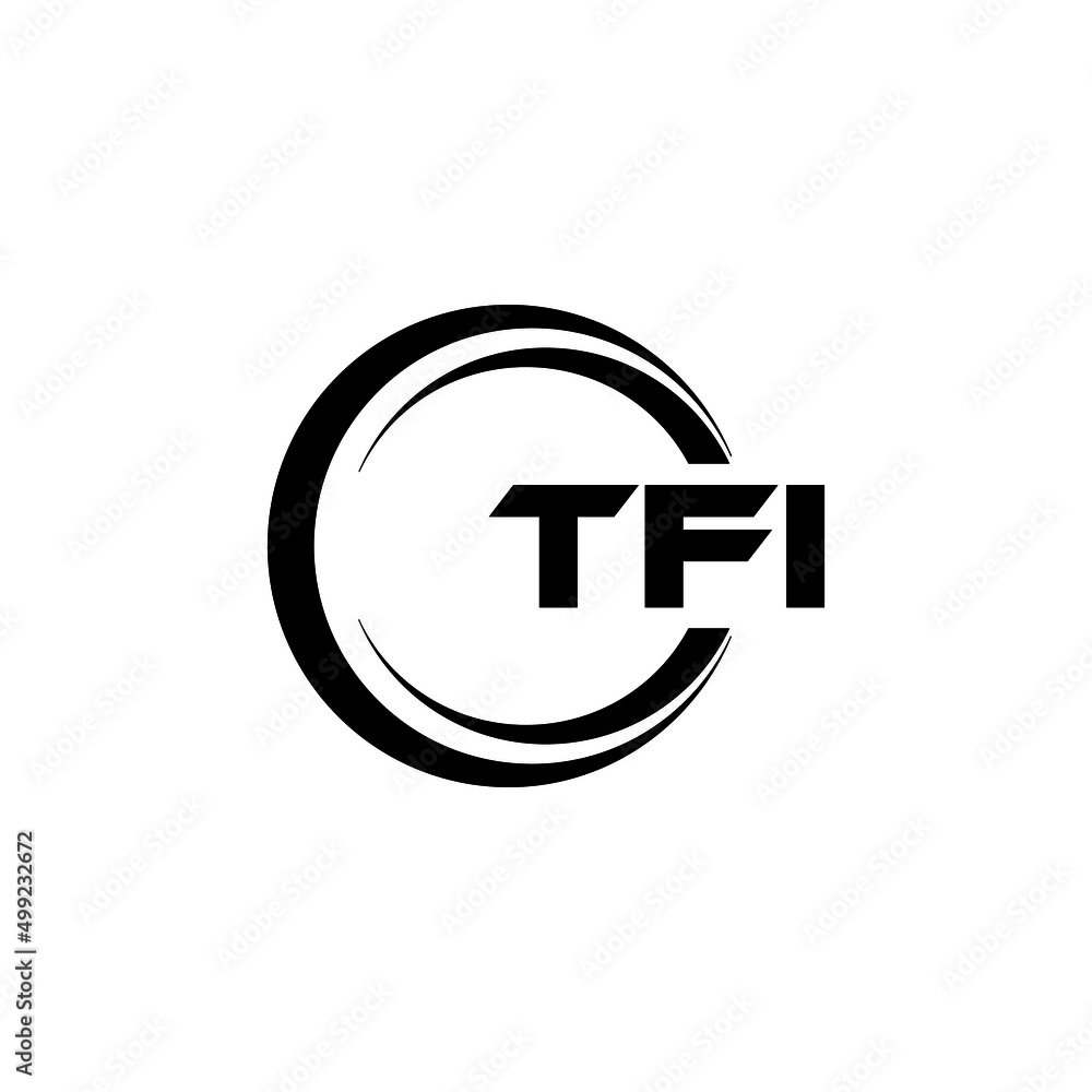 TFI letter logo design with white background in illustrator, vector ...