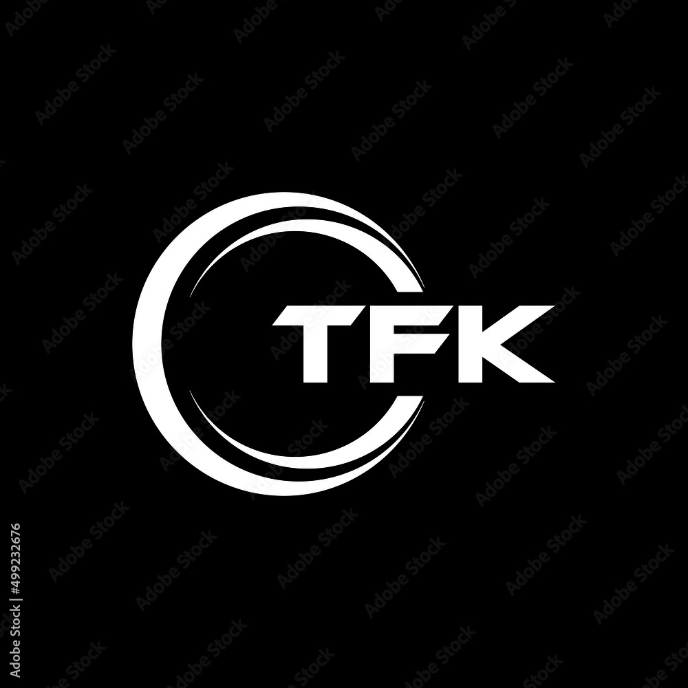 TFK letter logo design with black background in illustrator, vector ...