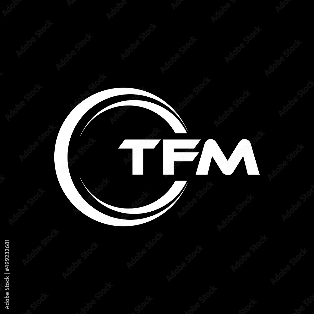 TFM letter logo design with black background in illustrator, vector ...