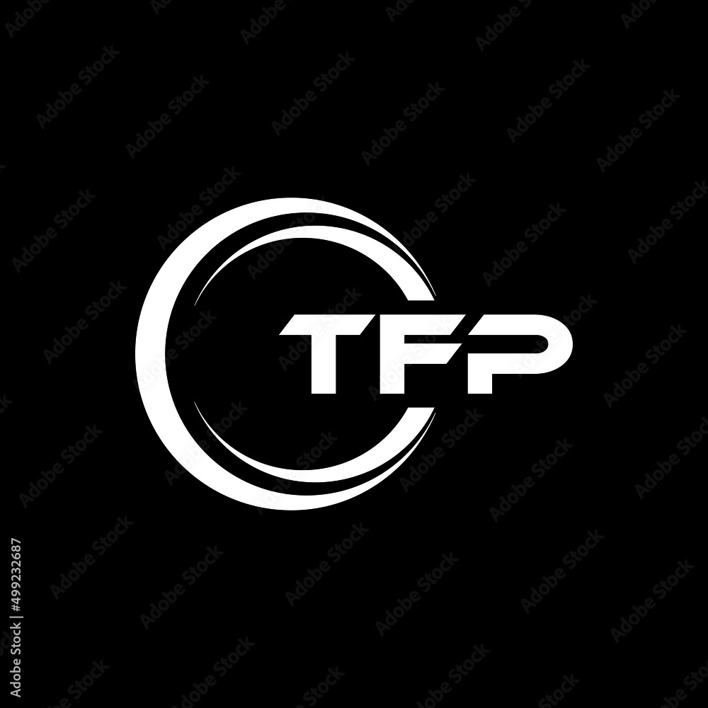 TFP letter logo design with black background in illustrator, vector ...