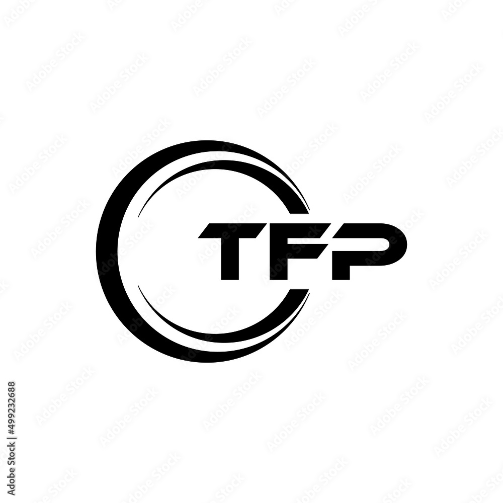 Vecteur Stock TFP letter logo design with white background in ...