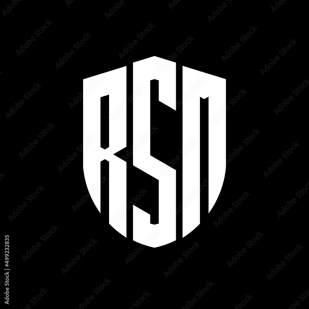 RSM letter logo design. RSM modern letter logo with black background ...