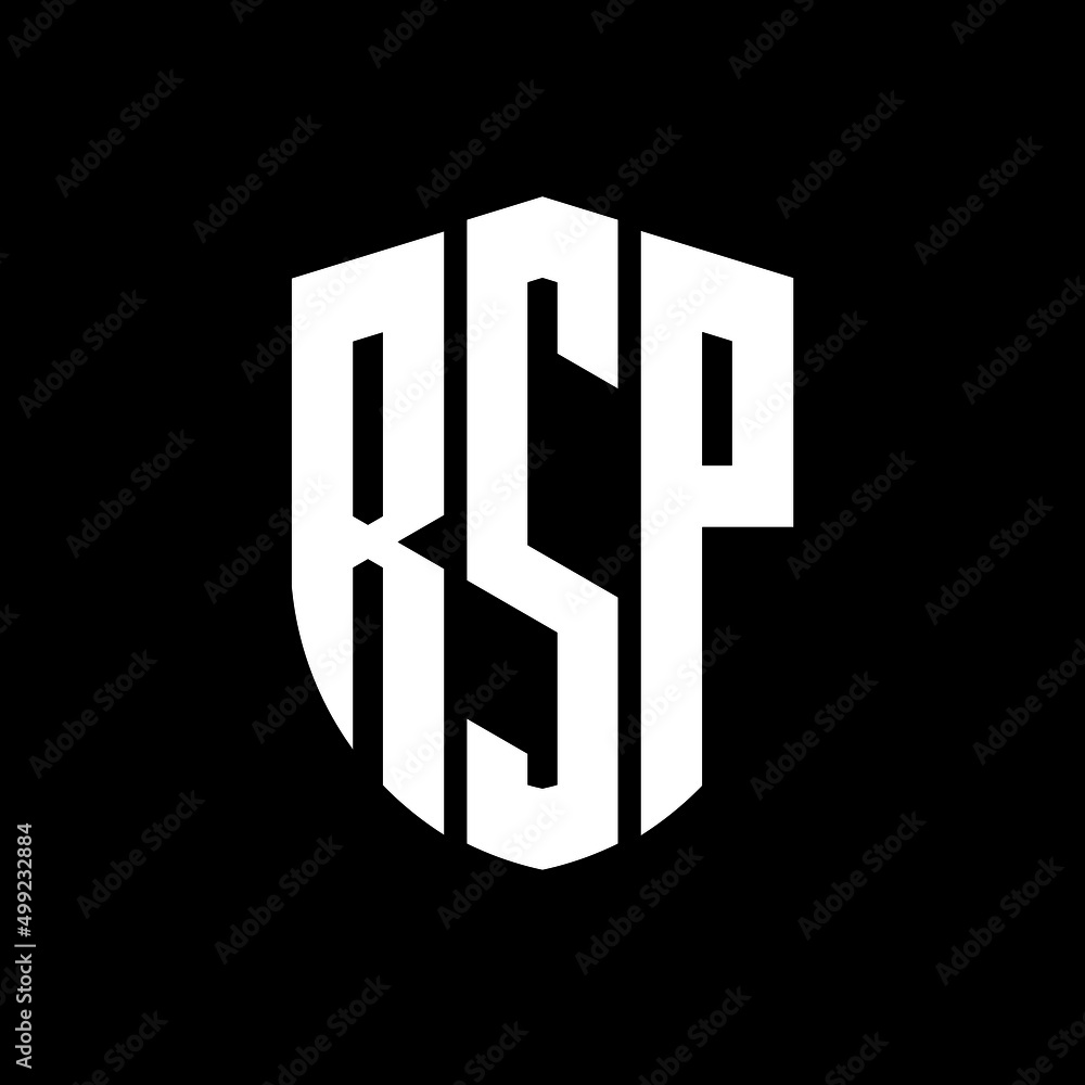 RSP letter logo design. RSP modern letter logo with black background ...