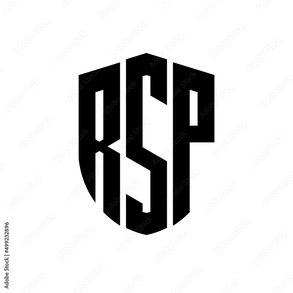 RSP letter logo design. RSP modern letter logo with black background. RSP creative letter logo ...