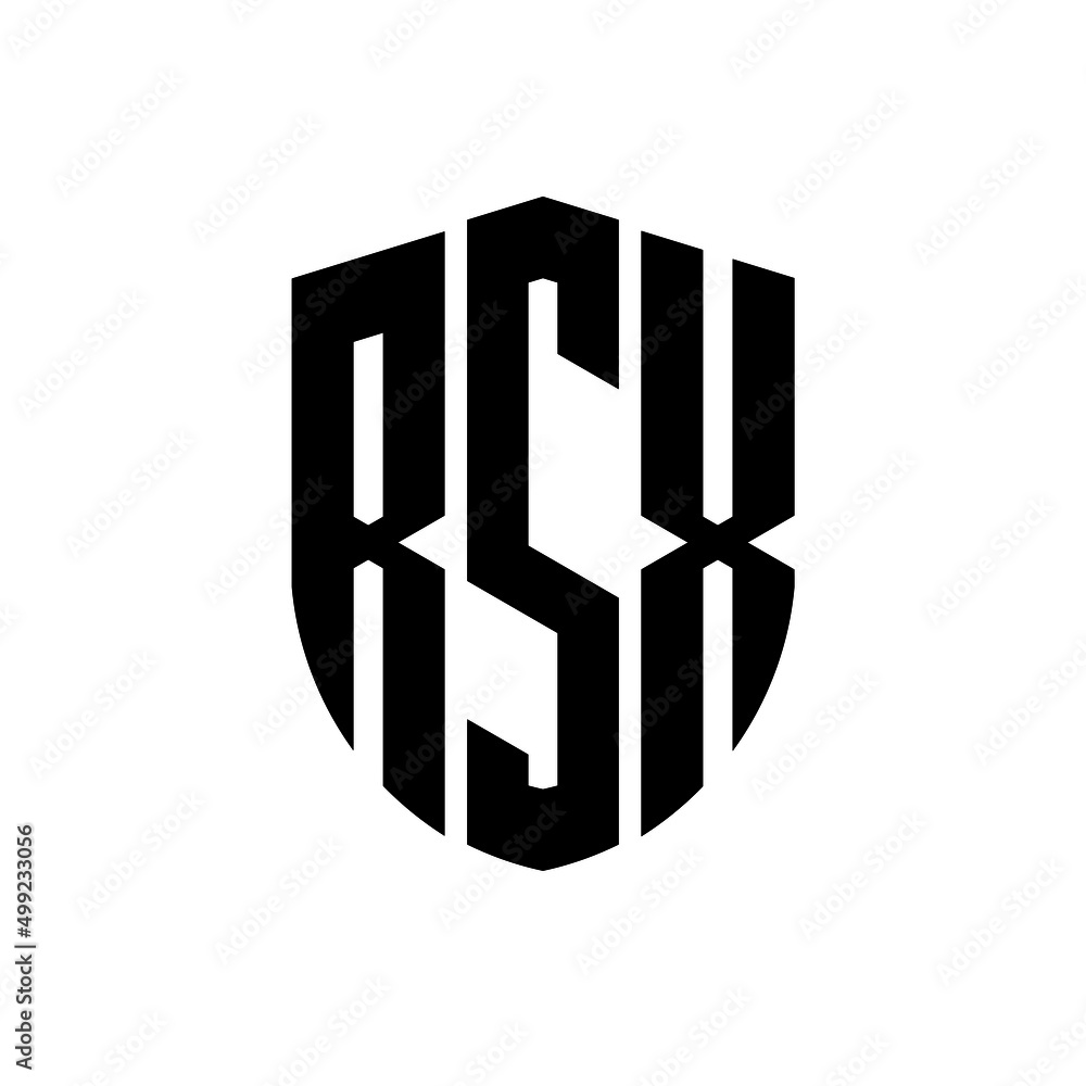 RSX letter logo design. RSX modern letter logo with black background ...