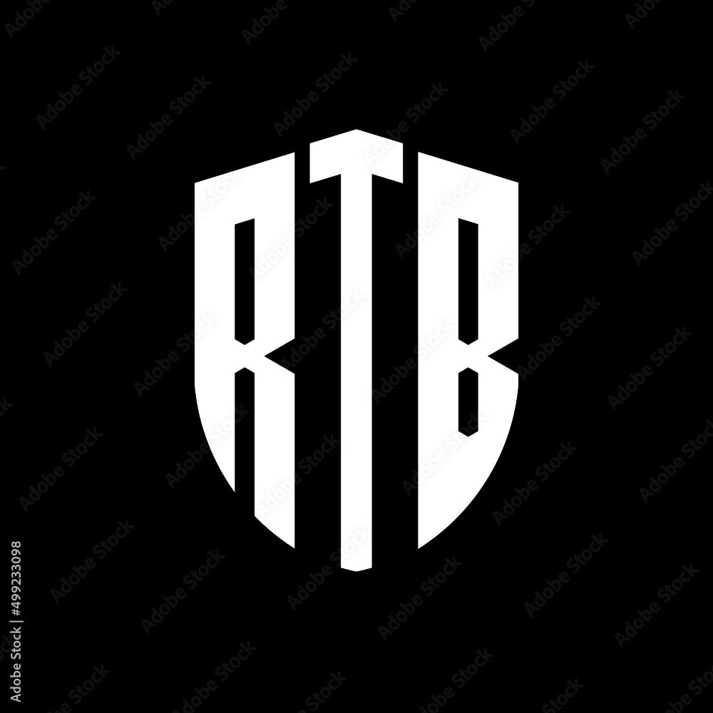 RTB letter logo design. RTB modern letter logo with black background ...