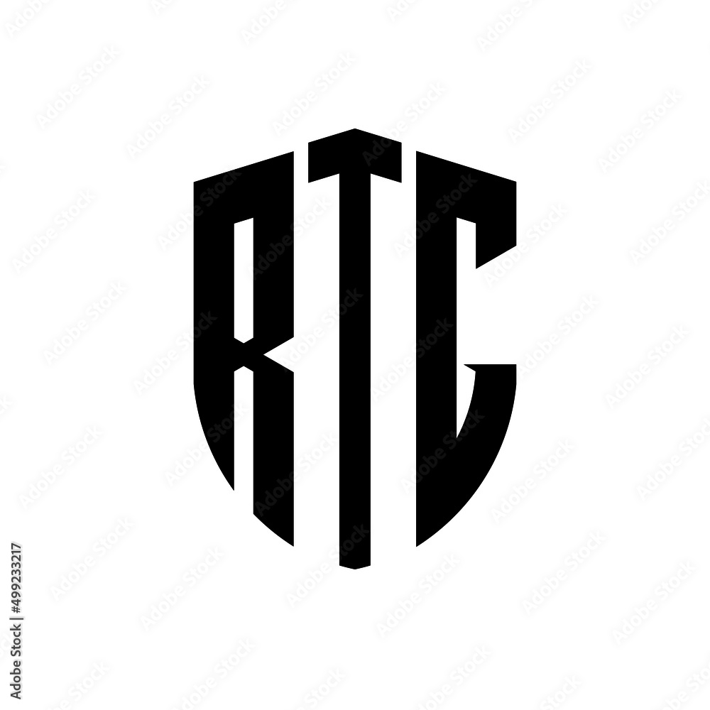 Vecteur Stock RTG letter logo design. RTG modern letter logo with black ...