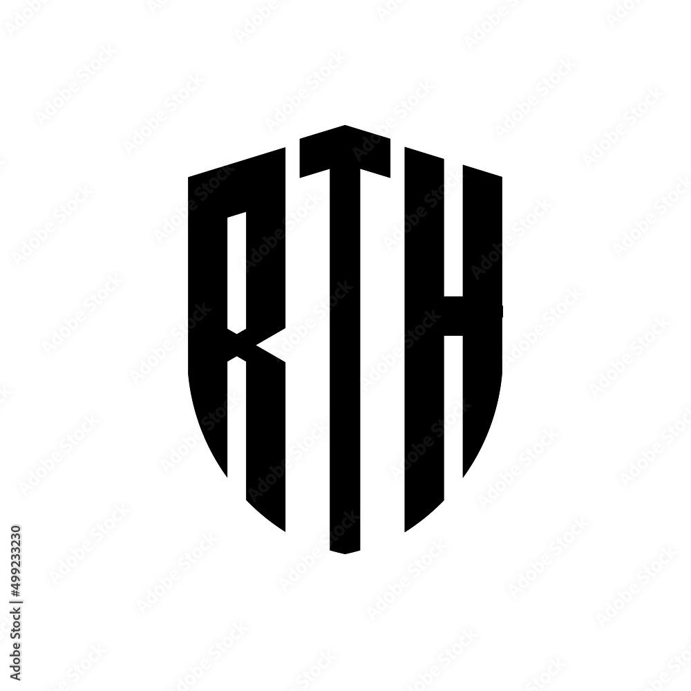 RTH letter logo design. RTH modern letter logo with black background ...