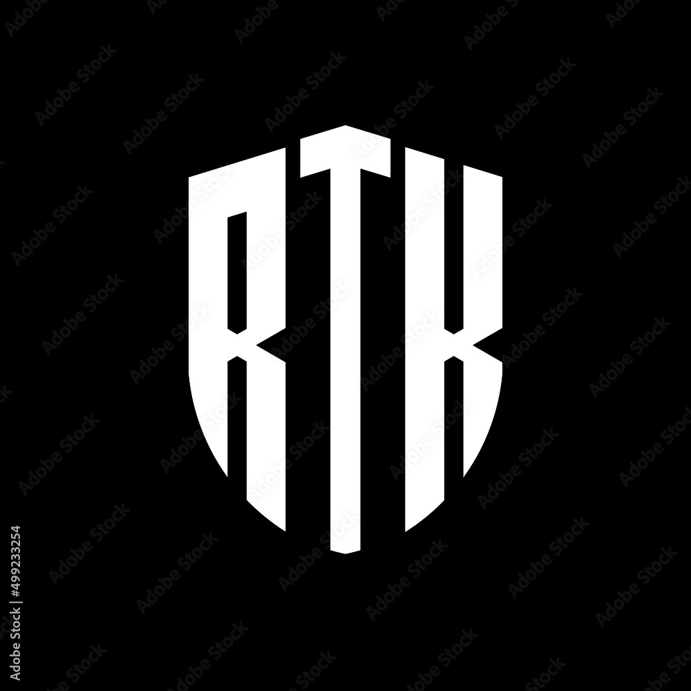 RTK letter logo design. RTK modern letter logo with black background ...