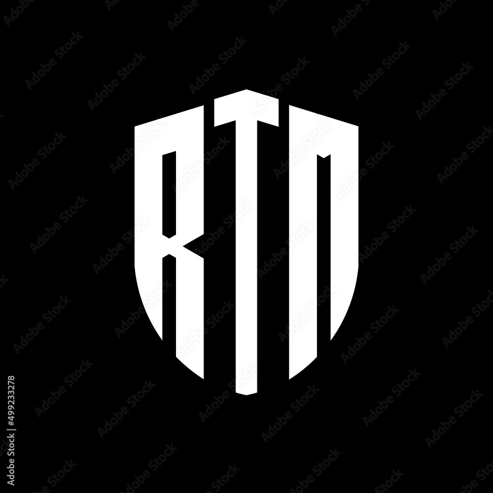 RTM letter logo design. RTM modern letter logo with black background ...