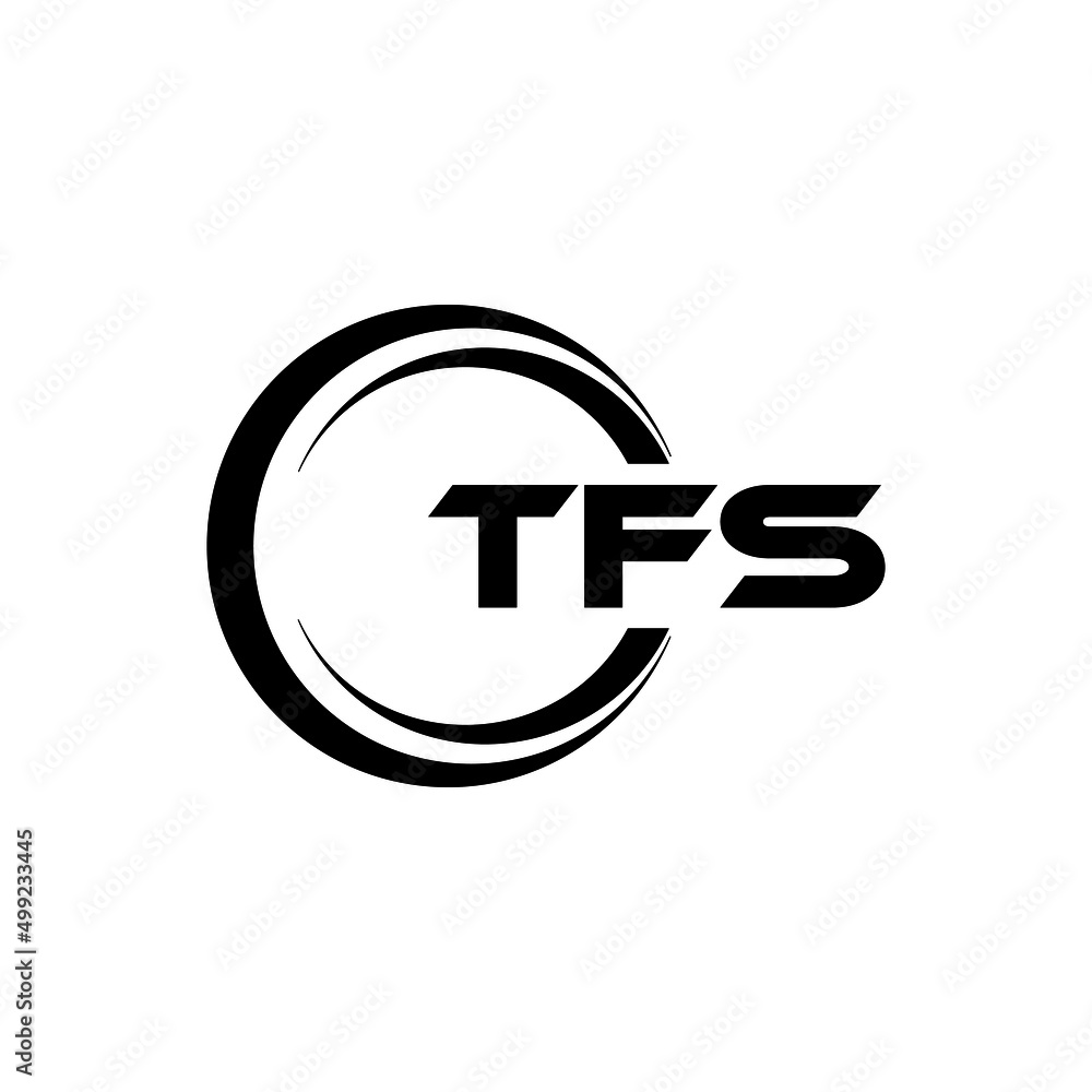 Vetor do Stock: TFS letter logo design with white background in ...