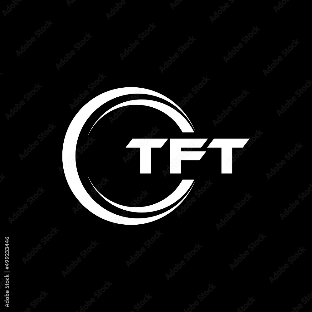 TFT letter logo design with black background in illustrator, vector ...