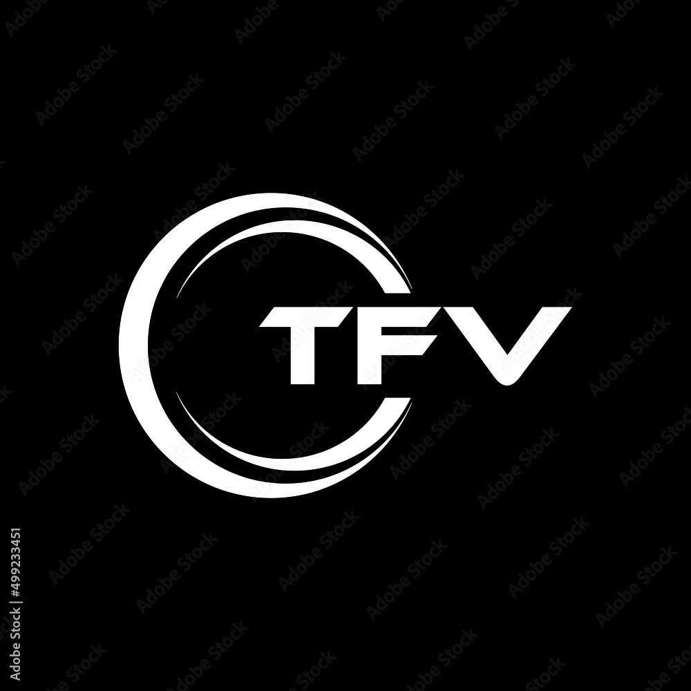TFV letter logo design with black background in illustrator, vector ...