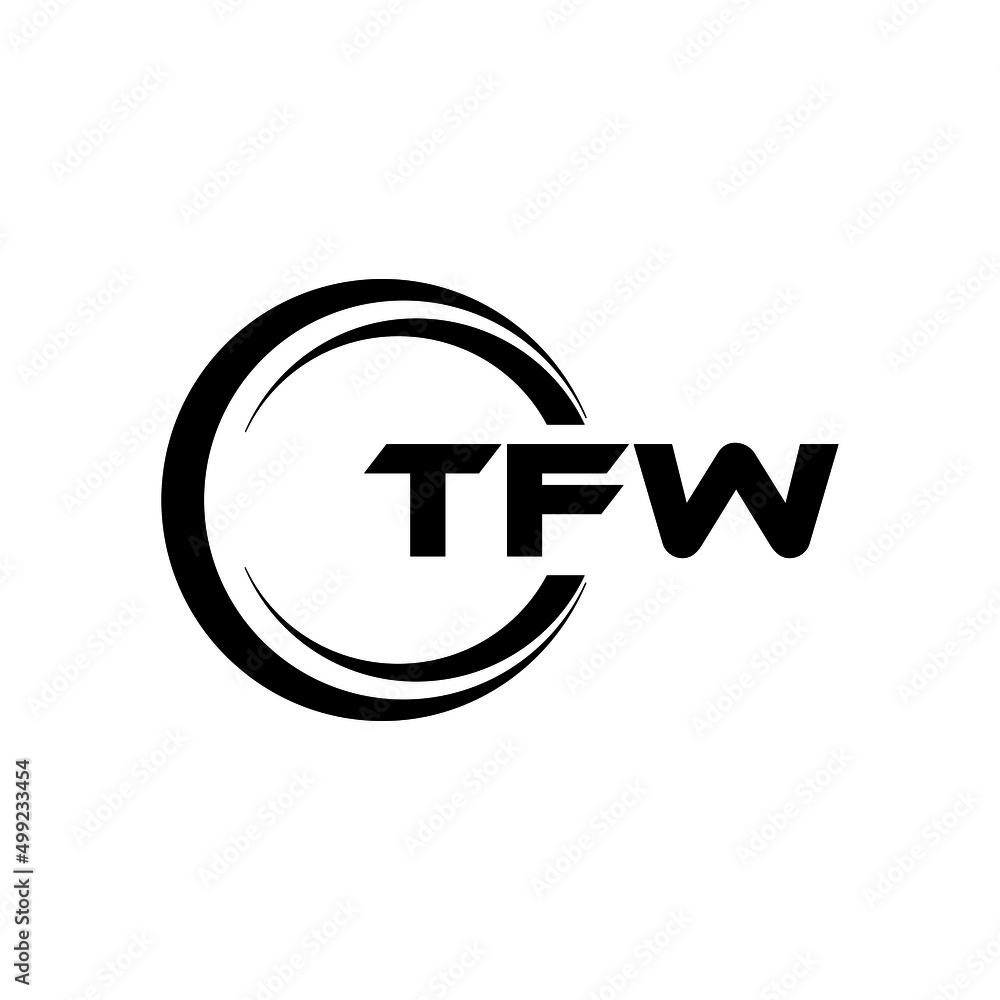 TFW letter logo design with white background in illustrator, vector ...