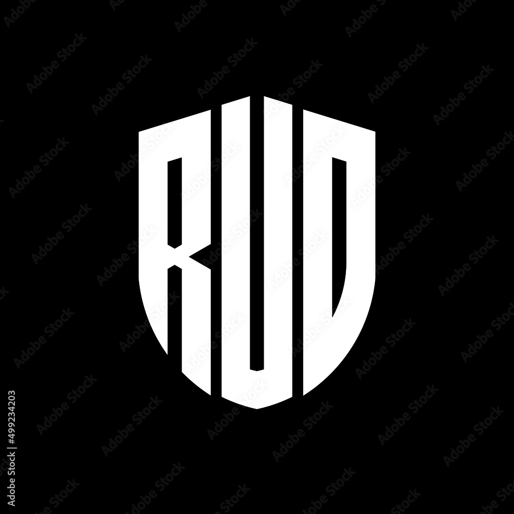 RUD letter logo design. RUD modern letter logo with black background. RUD creative letter logo ...