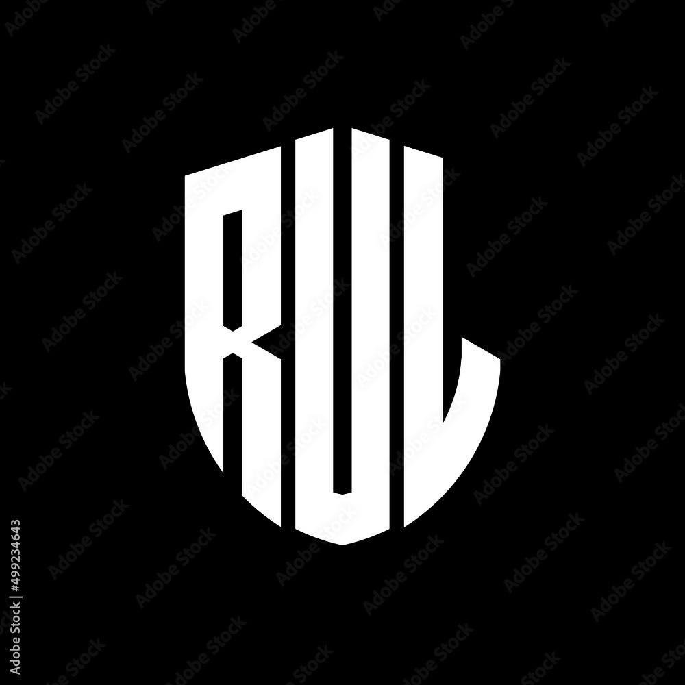 RVL letter logo design. RVL modern letter logo with black background ...