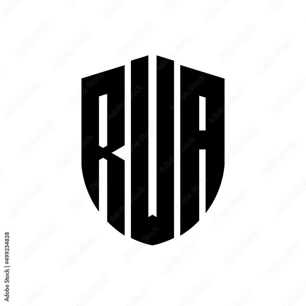 RWA letter logo design. RWA modern letter logo with black background ...