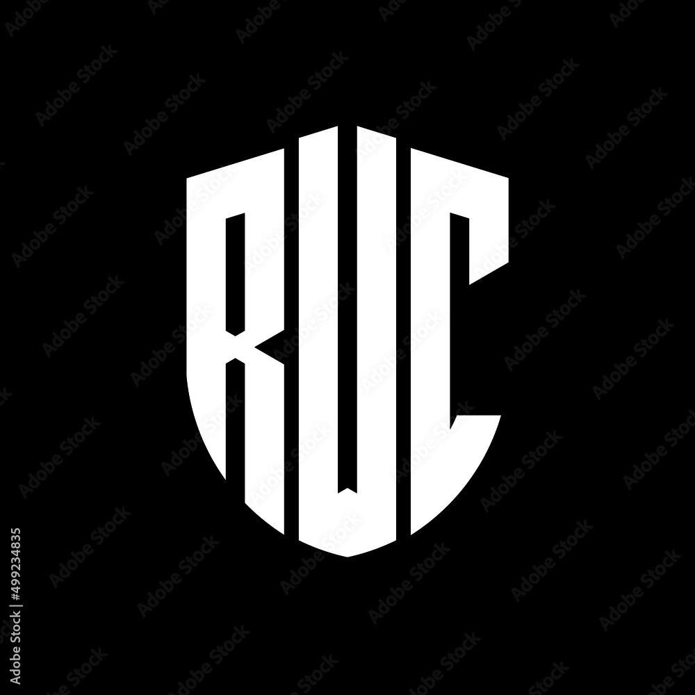 Vecteur Stock RWC letter logo design. RWC modern letter logo with black ...