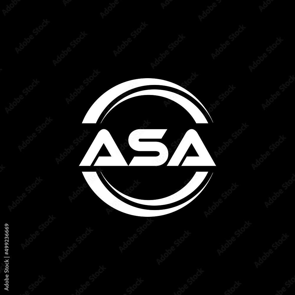 ASA letter logo design with black background in illustrator, vector ...