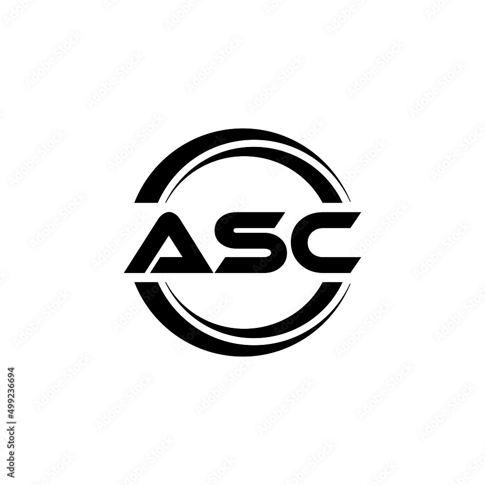 ASC letter logo design with white background in illustrator, vector ...