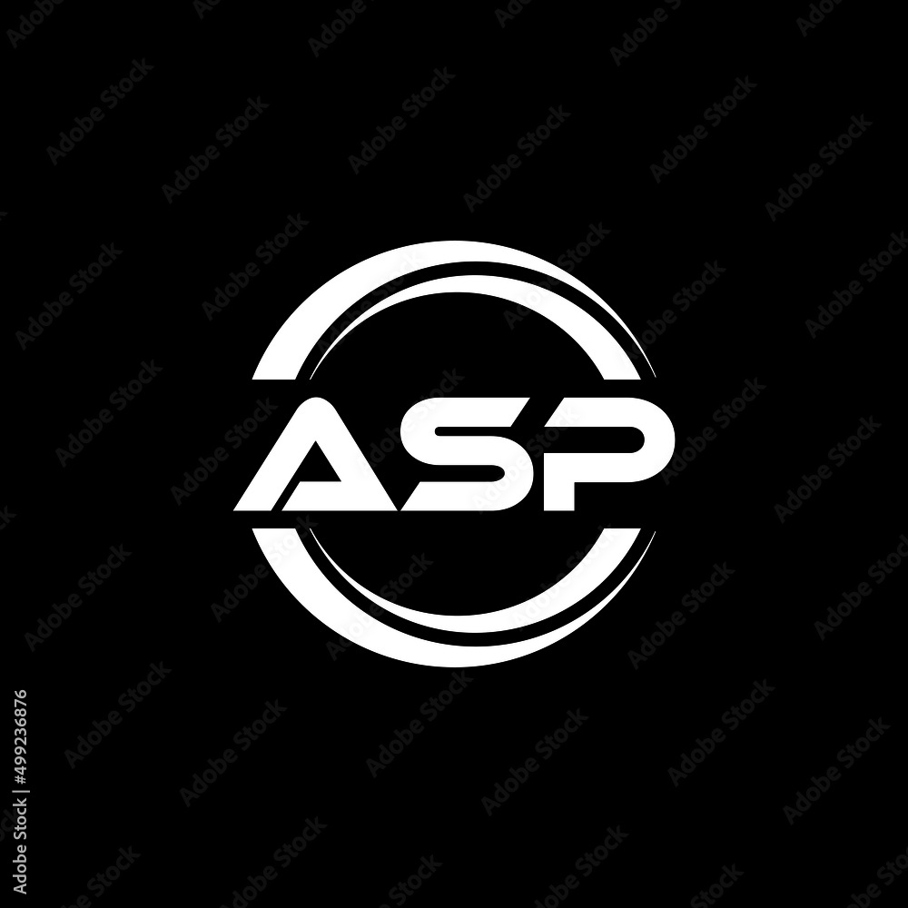 ASP letter logo design with black background in illustrator, vector ...