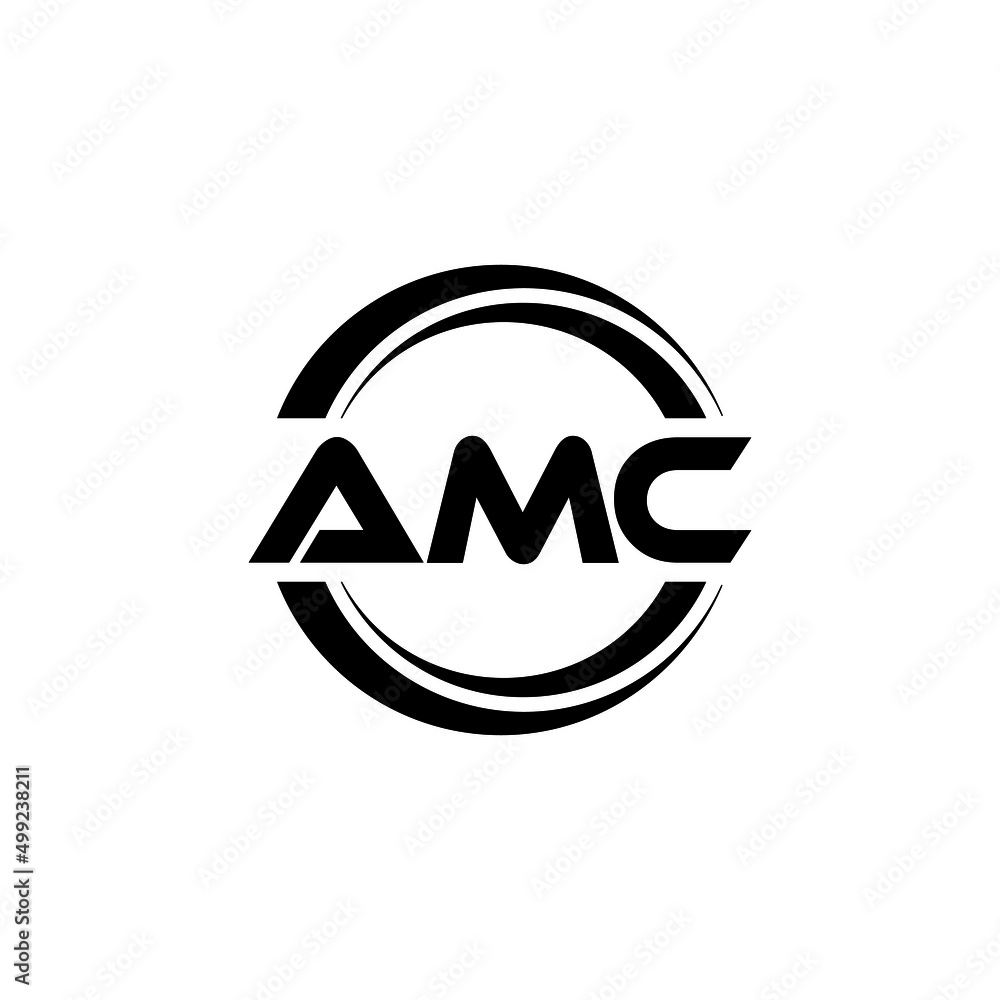 AMC letter logo design with white background in illustrator, vector ...