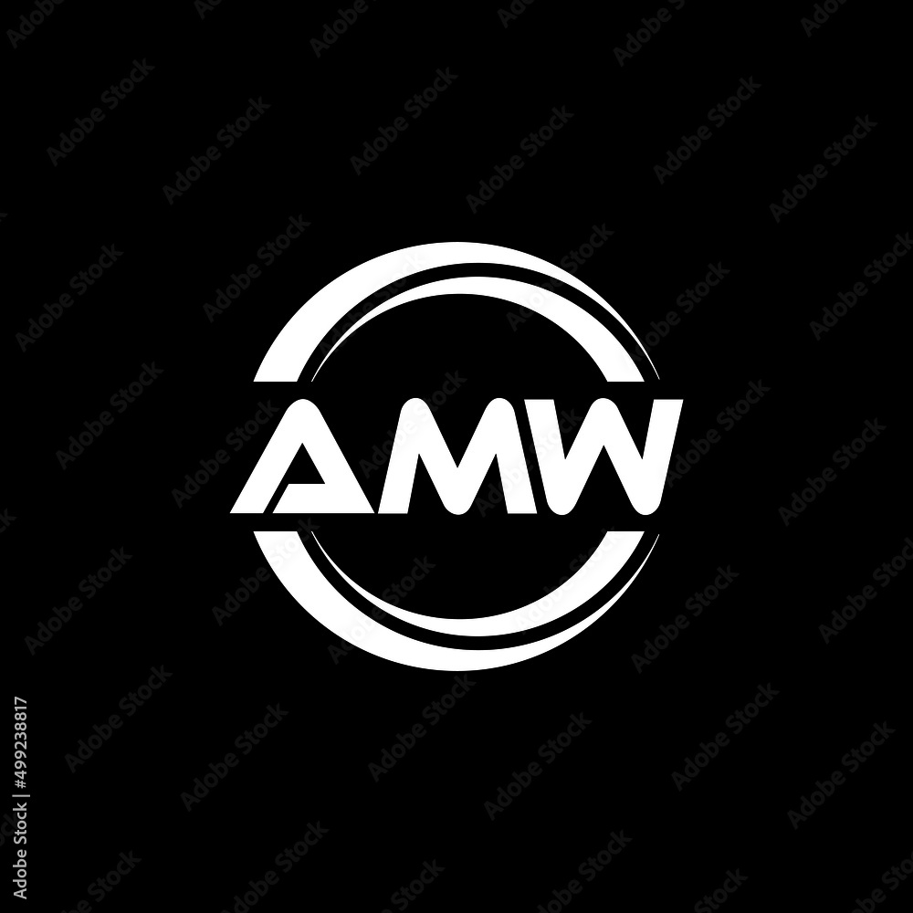 AMW letter logo design with black background in illustrator, vector ...