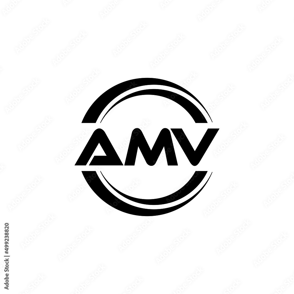 Vecteur Stock AMV letter logo design with white background in ...