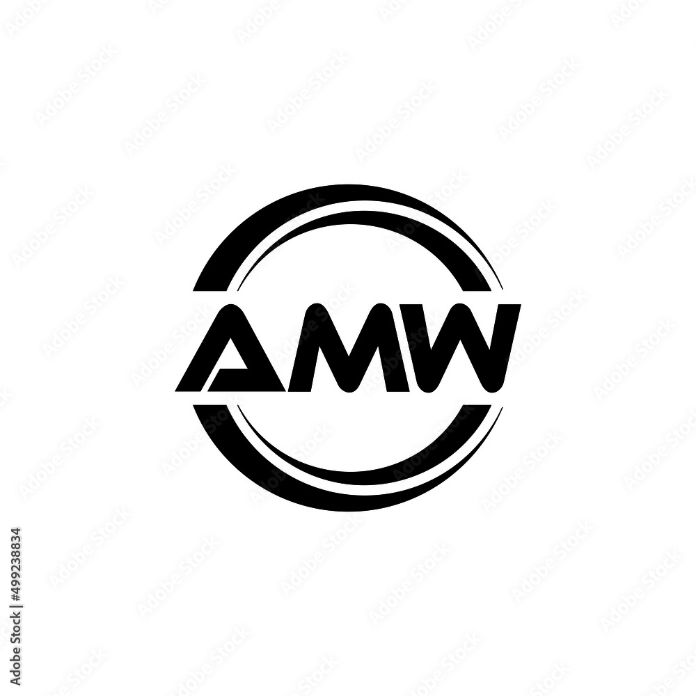 AMW letter logo design with white background in illustrator, vector ...