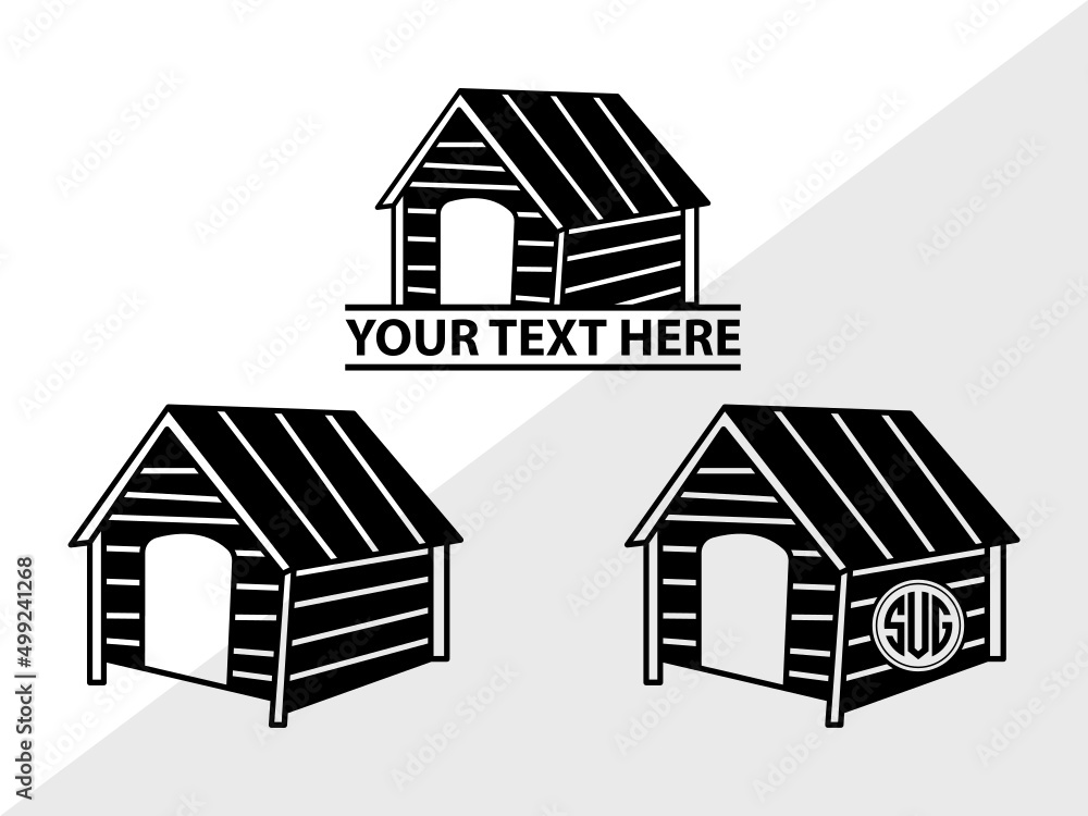 Dog House Monogram SVG Cut File | Dog Svg | Dog Paw Svg | Dog Bone Svg ...