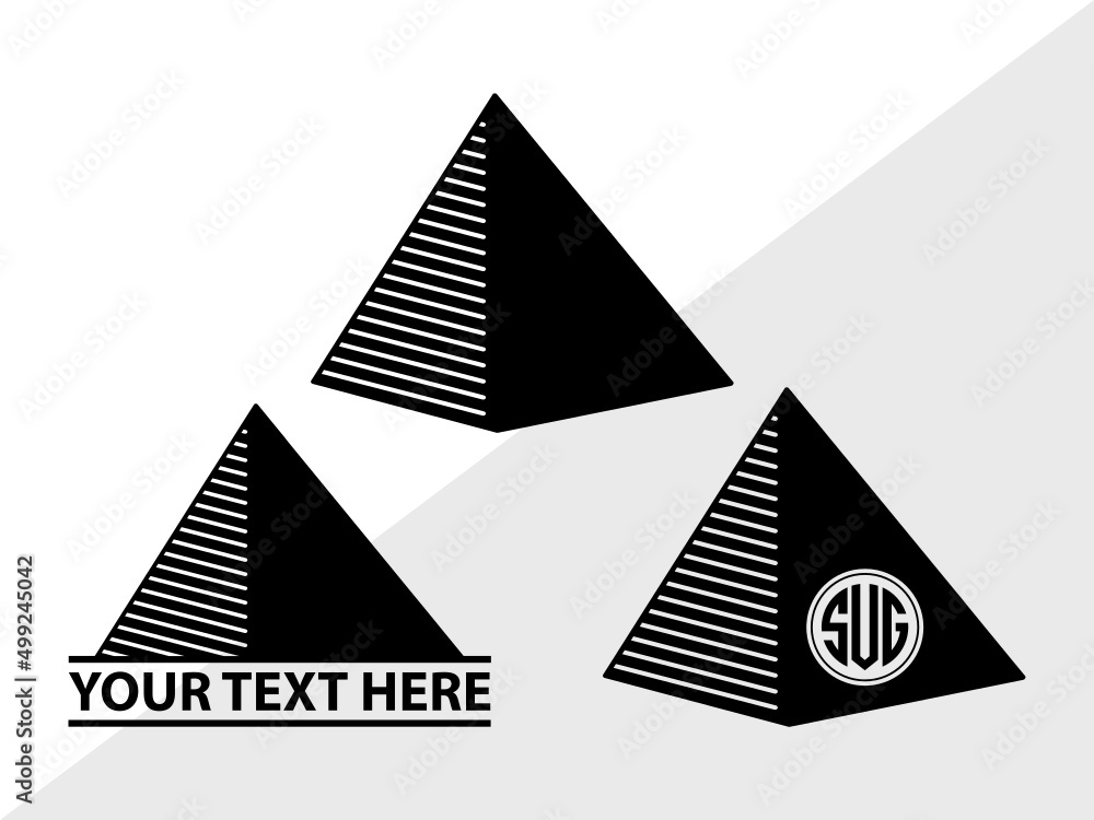 Pyramid Monogram SVG | Egypt Svg | Landmark Svg | Egeptian Svg ...