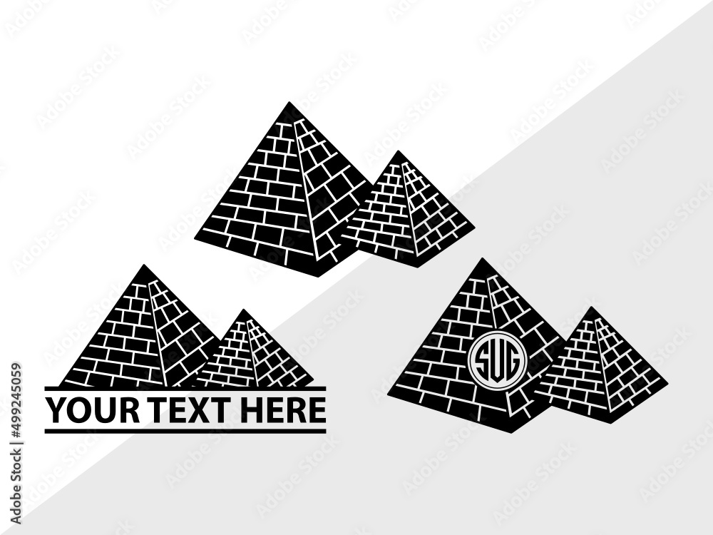 Pyramid Monogram SVG | Egypt Svg | Landmark Svg | Egeptian Svg ...
