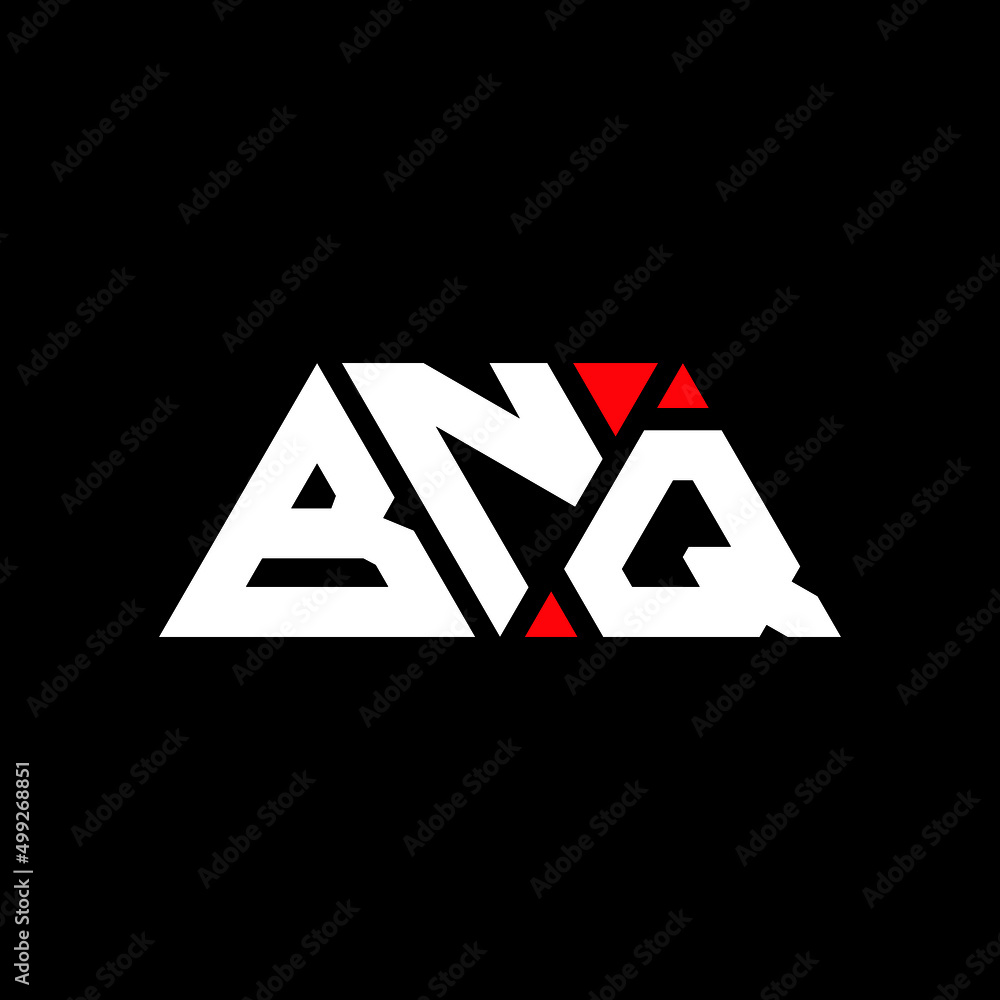 BNQ triangle letter logo design with triangle shape. BNQ triangle logo ...