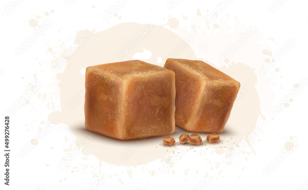Brown sugar cane Jaggery Cube vector illustration Stock Vector | Adobe ...