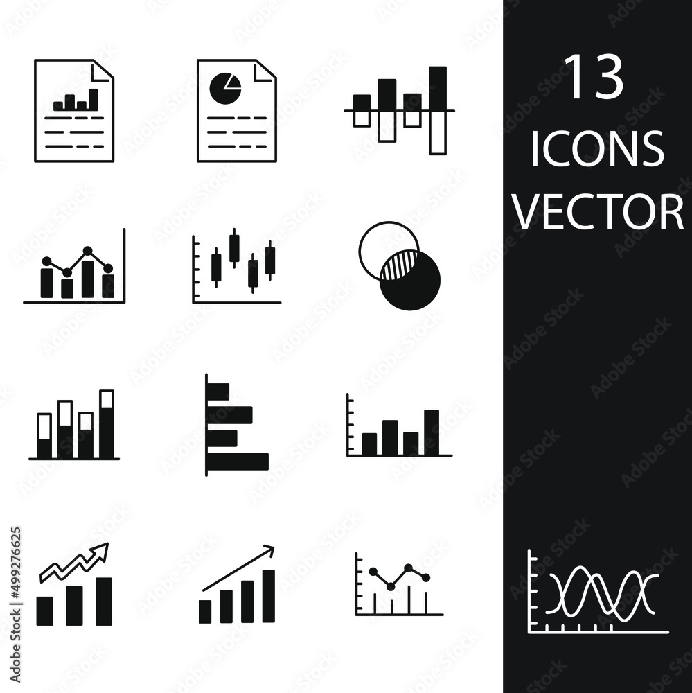 Charts and Diagrams icons set . Charts and Diagrams pack symbol vector ...