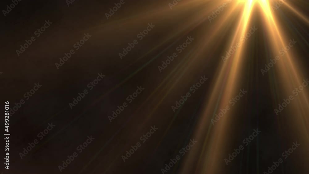 4k animation of light with fog. Volumetric light, rays of light, glare ...