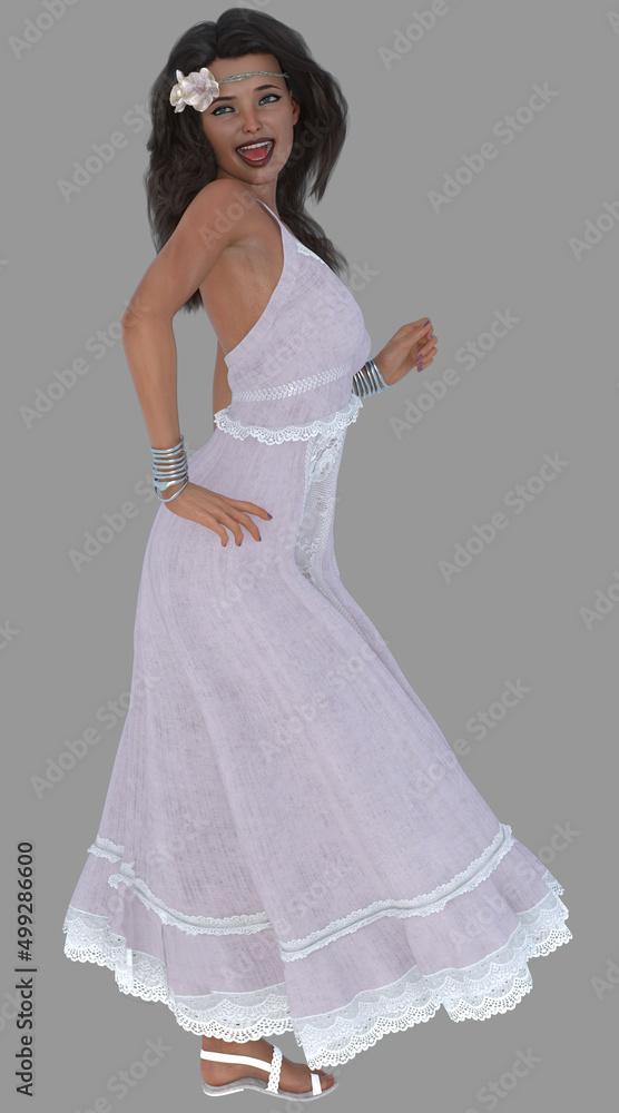 Ilustracja Stock: Anastasia is a beautiful young brunette woman with ... Ilustracja Stock: Anastasia is a beautiful young brunette woman with ...