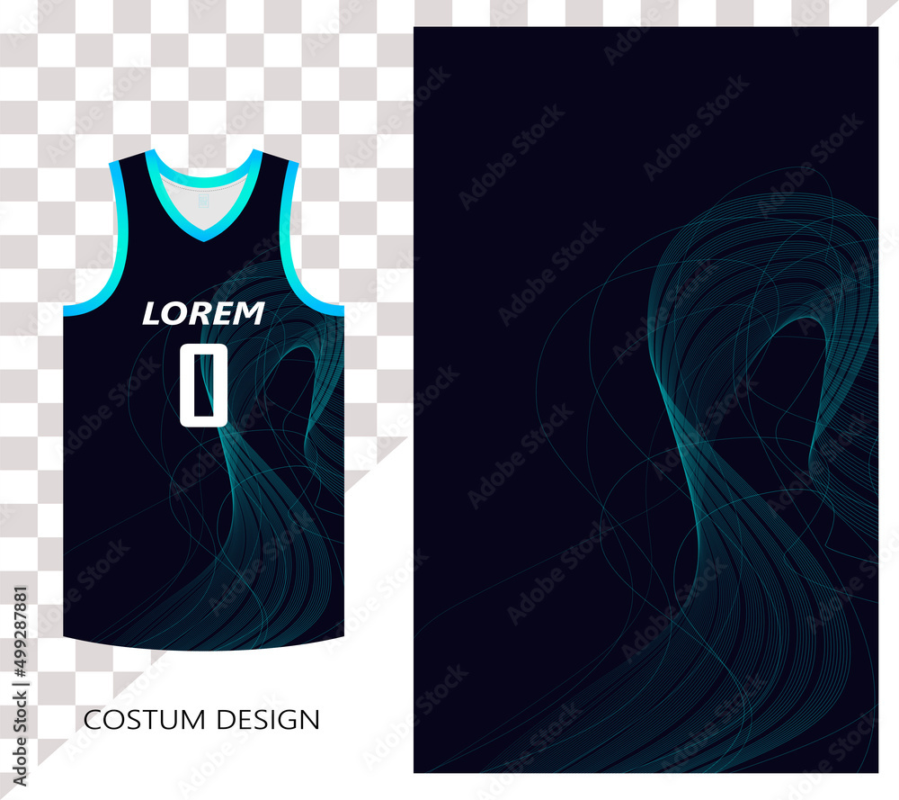 basketball jersey pattern design template. dark blue abstract ...