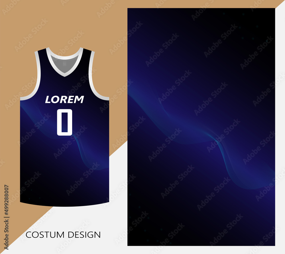 basketball jersey pattern design template. black blue gradient abstract ...